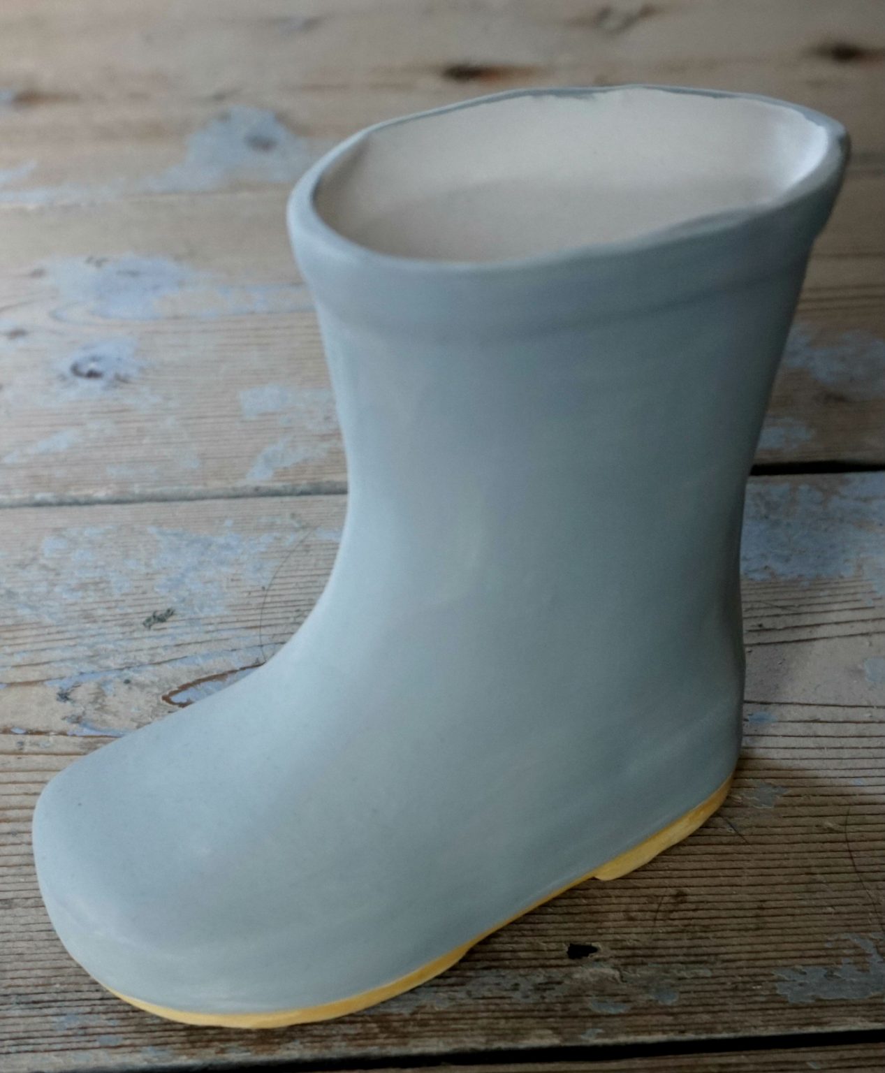 Pottery Wellington Boot Planter – Paris Grey – Merryfield Pottery